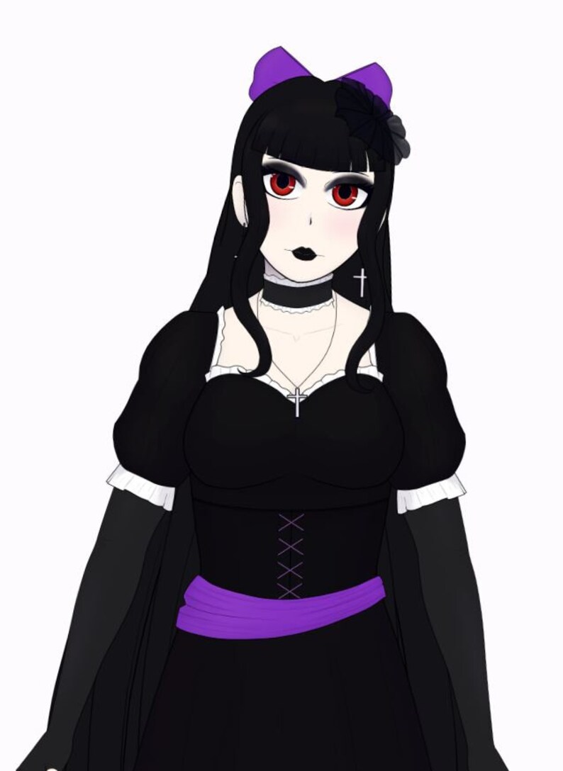 Premade Goth Vtuber, Fully Rigged - Etsy