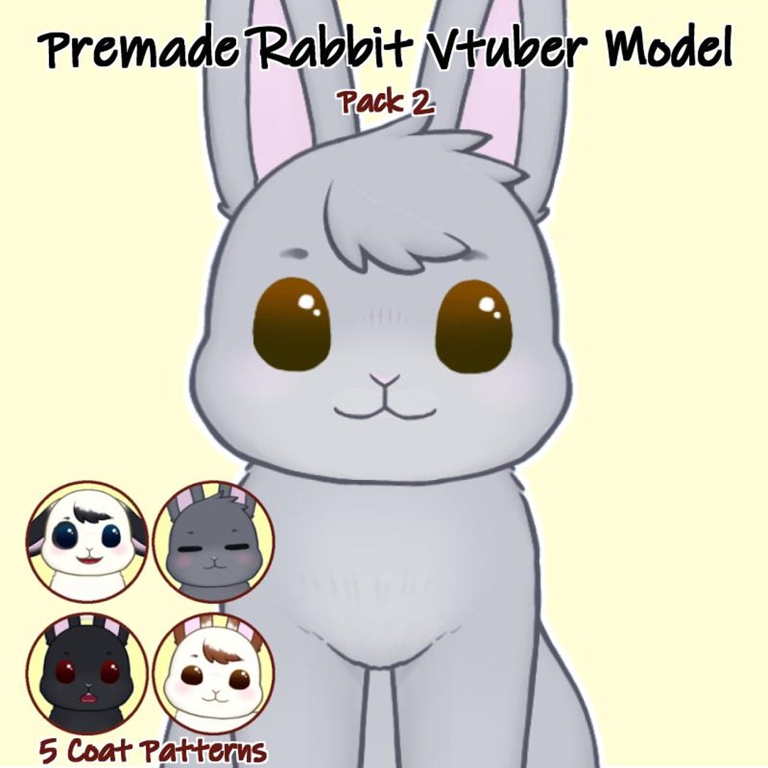 Rabbit Vtuber Model Pack 2 | 2D Model | Fully Rigged - Etsy