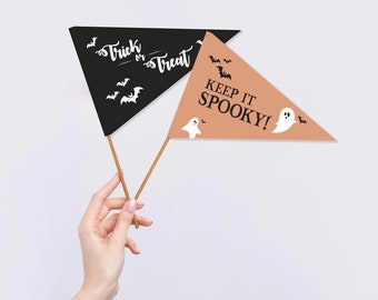 Halloween Pennant Flag Printable - Etsy