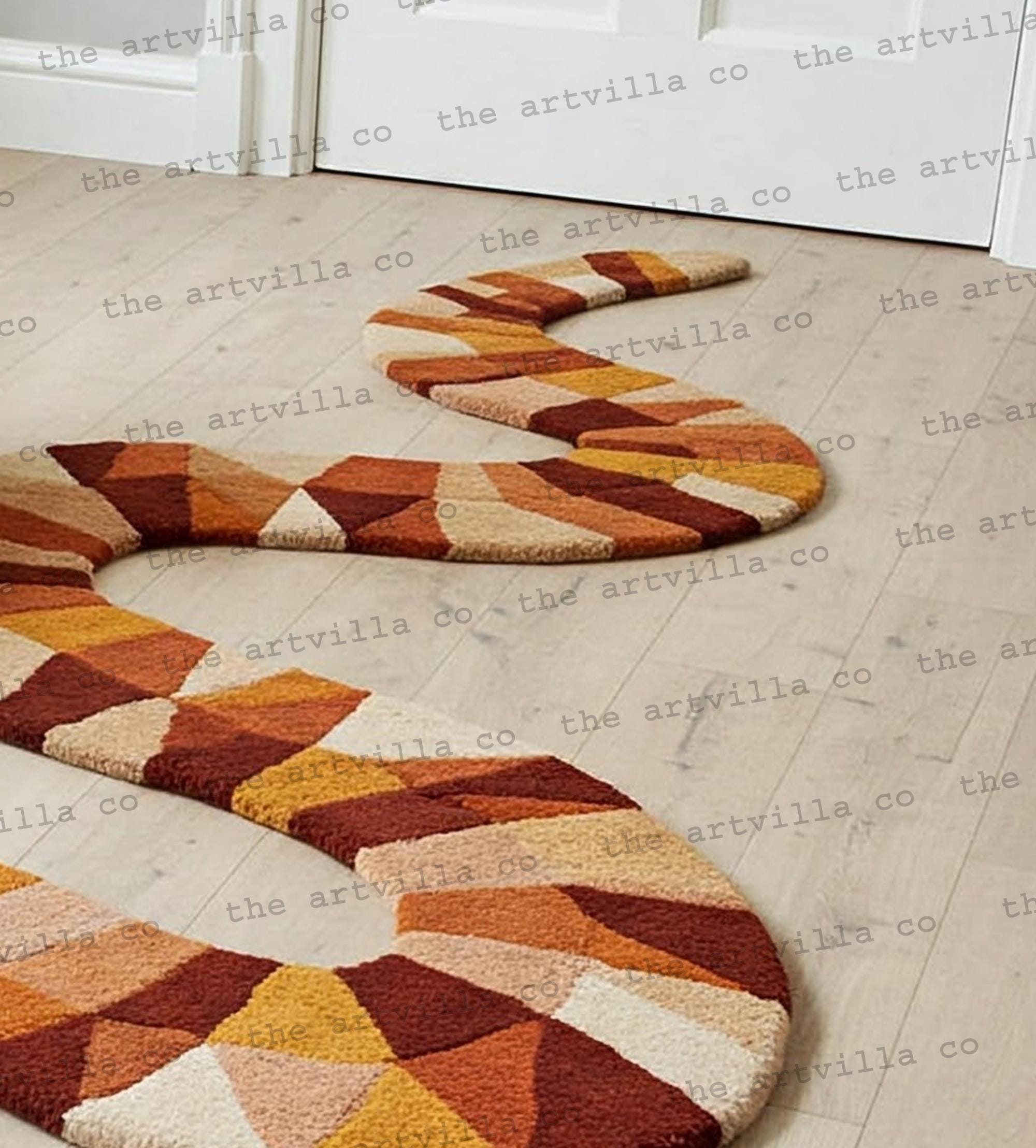 Hand-tufted Wool Snake Rug: Bold Serpent Hallway Runner 4x15 - Etsy