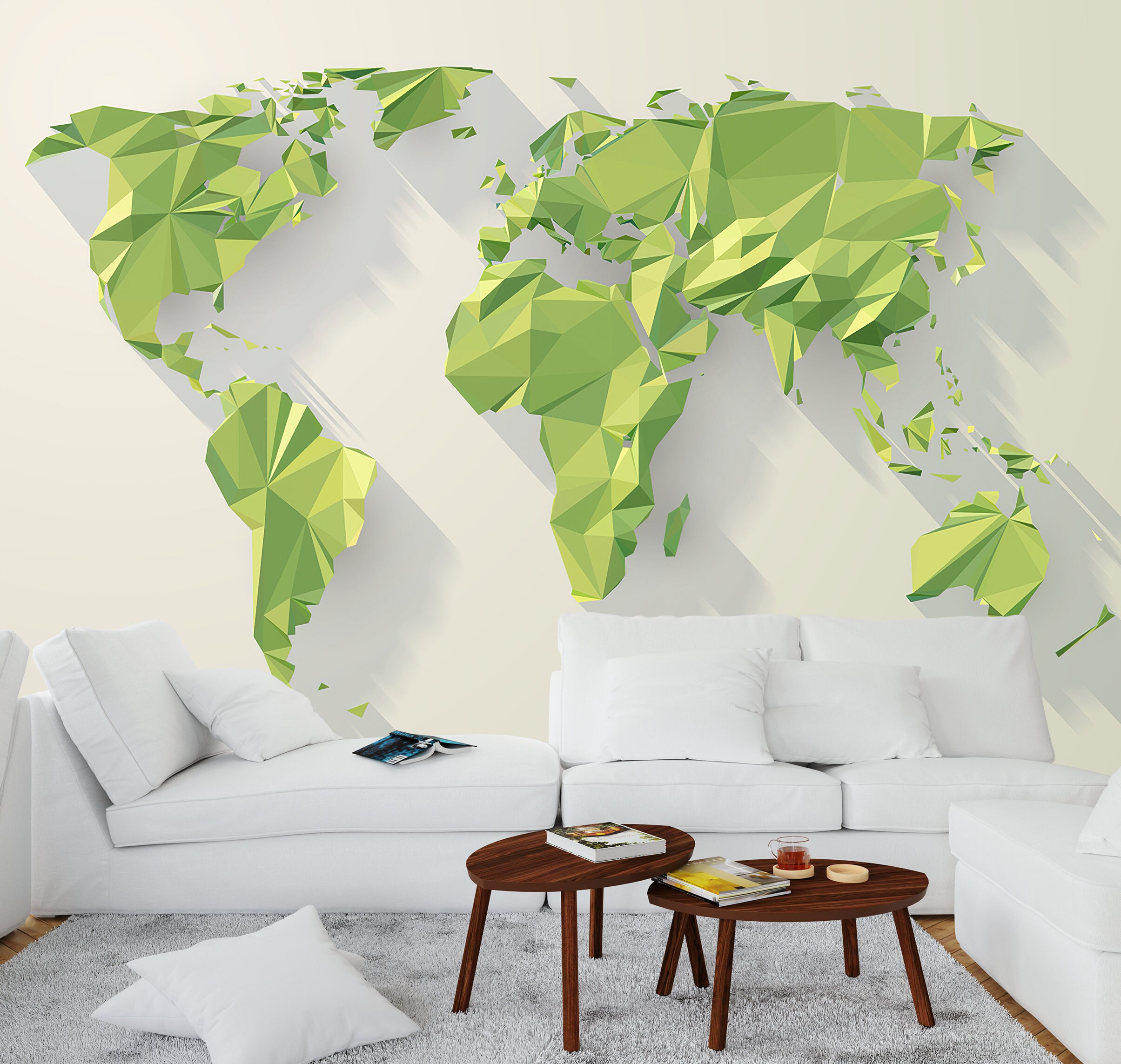 Modern Abstract Embossed World Map Wallpaper Removable Wallpaper Peel ...