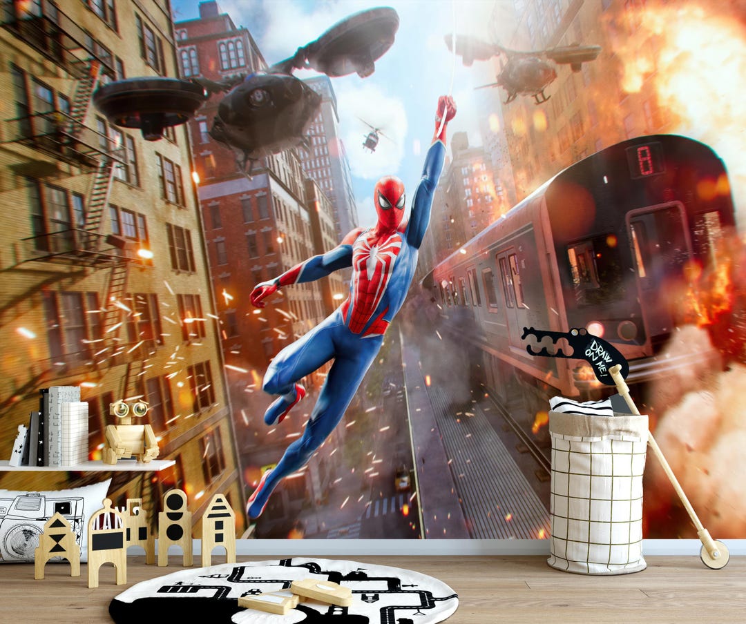 Superhero Wallpaper Spider-man Action Fantasy Print Peel and Stick ...