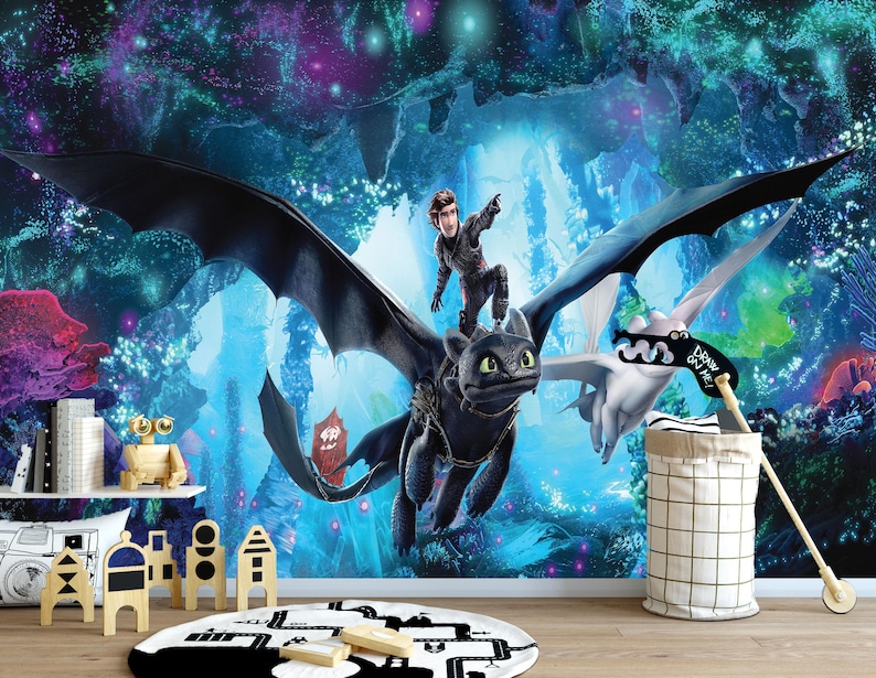 How to Train Your Dragon Wall Decor Peel and Stick Cartoon Kids Room ...