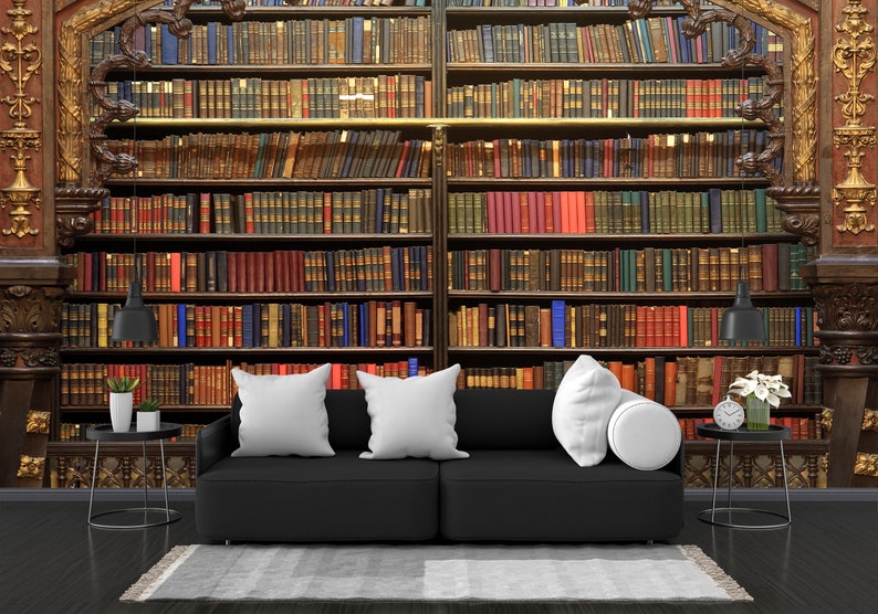 Fantasy Library Wallpaper Mural: Removable Peel and Stick - Etsy