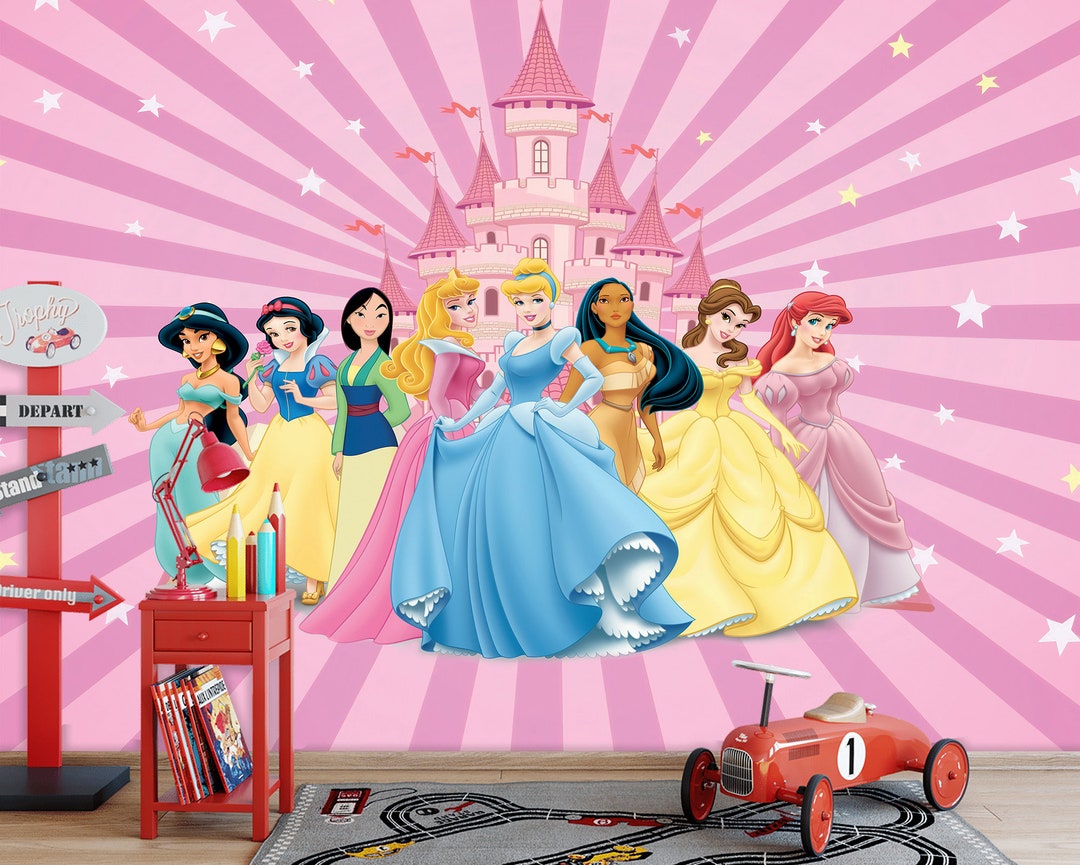 Pink Princess Wallpaper, Kids Room Wallpaper, Baby Room Wallpaper, Kids ...