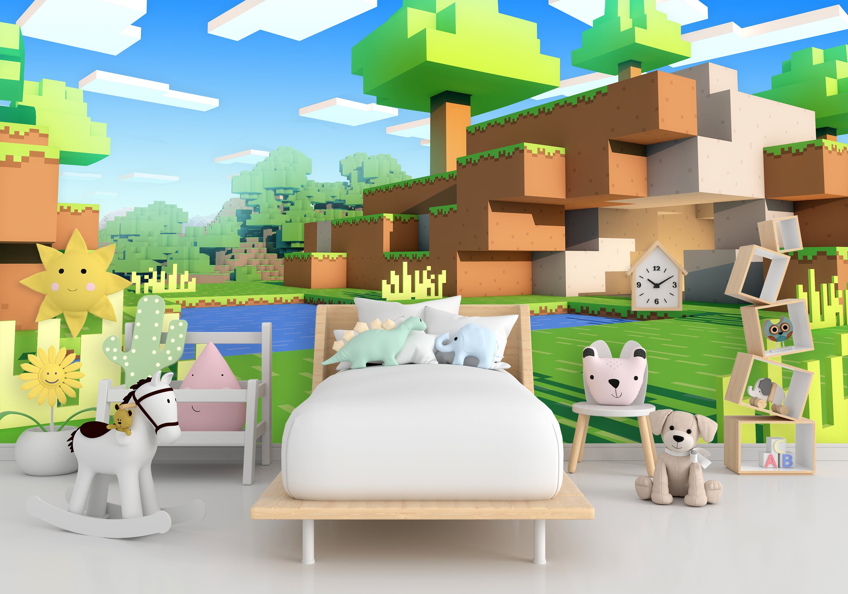 Minecraft Map Wallpaper for Kids Room Wallpaper Minecraft Poster Video ...