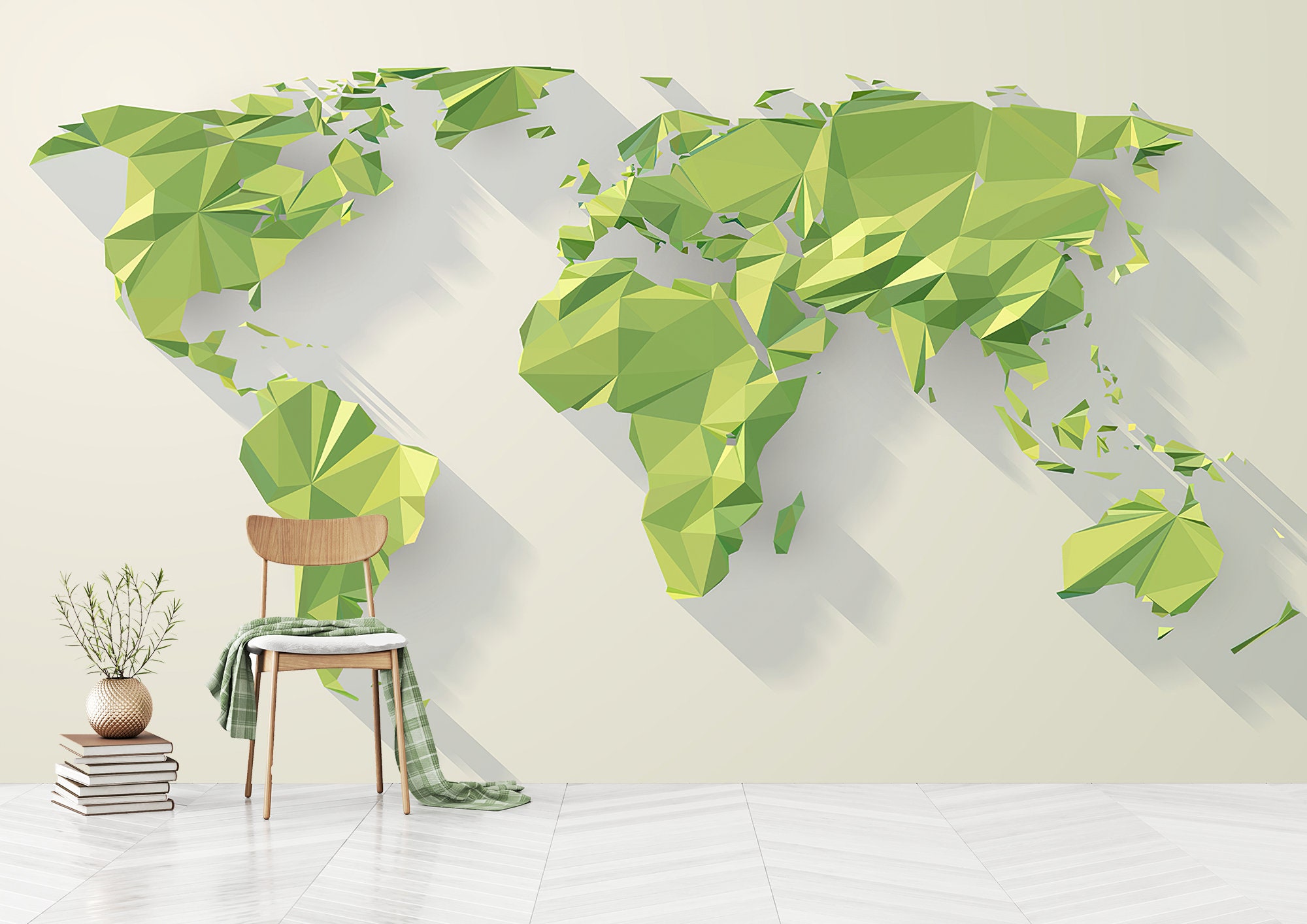 Modern Abstract Embossed World Map Wallpaper Removable Wallpaper Peel ...