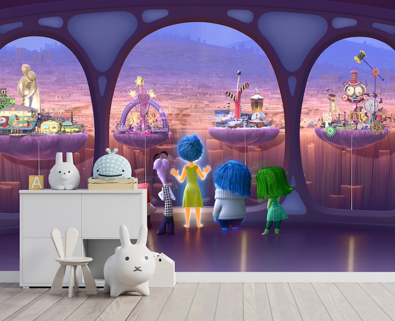 Inside Out Kids Popular Characters Room Decorations Wallpaper / Peel ...
