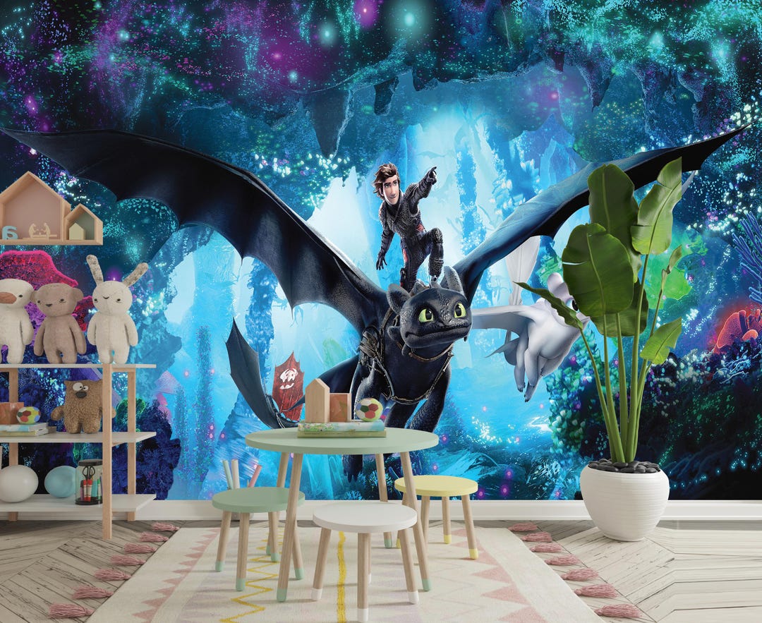 How to Train Your Dragon Wall Decor Peel and Stick Cartoon Kids Room ...