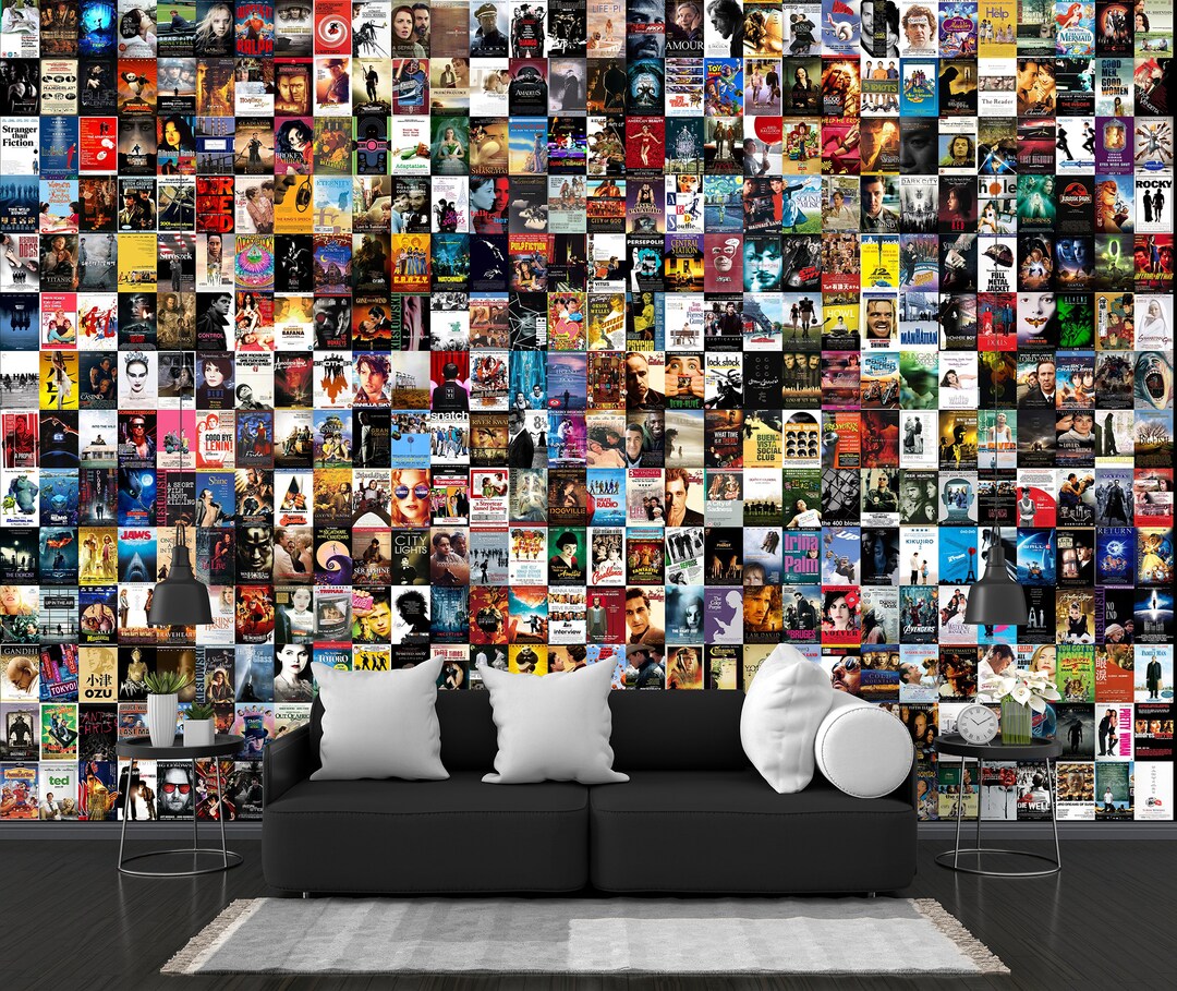 Movie Poster Wallpaper, 420 Piece Movie Traditional Wallcovering, Peel ...