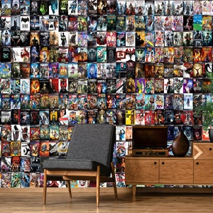 Famous Games Posters Collage Wallpaper Modern & Video Game Wall Art ...