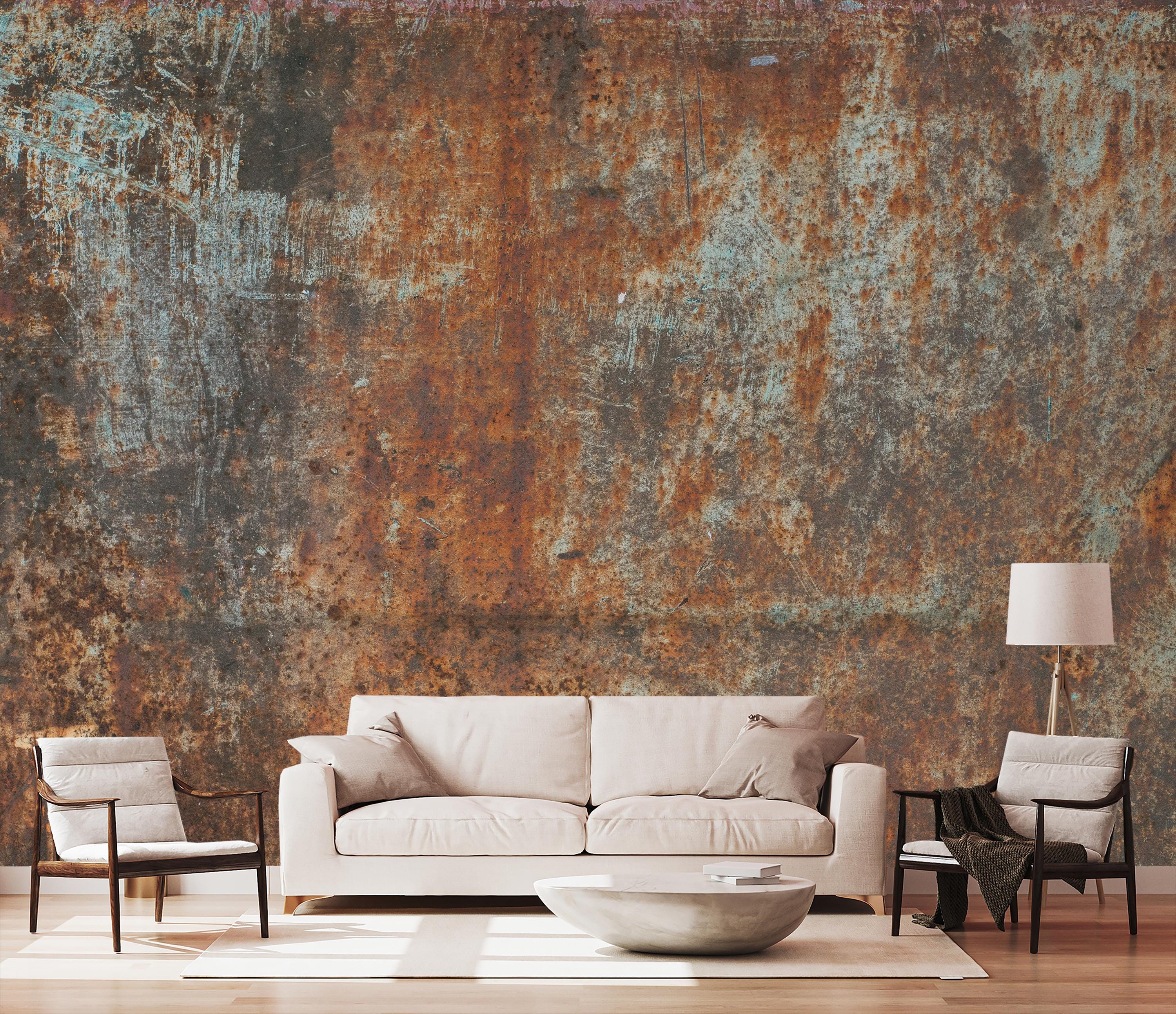 Rusty Metal Wallpaper, Rust Wall Mural, Metal Texture Wall Decor Peel ...