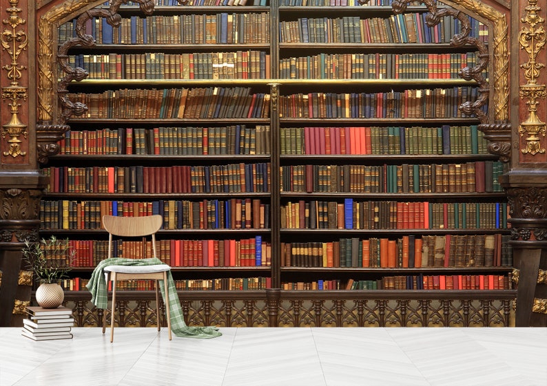 Fantasy Library Wallpaper Mural: Removable Peel and Stick - Etsy