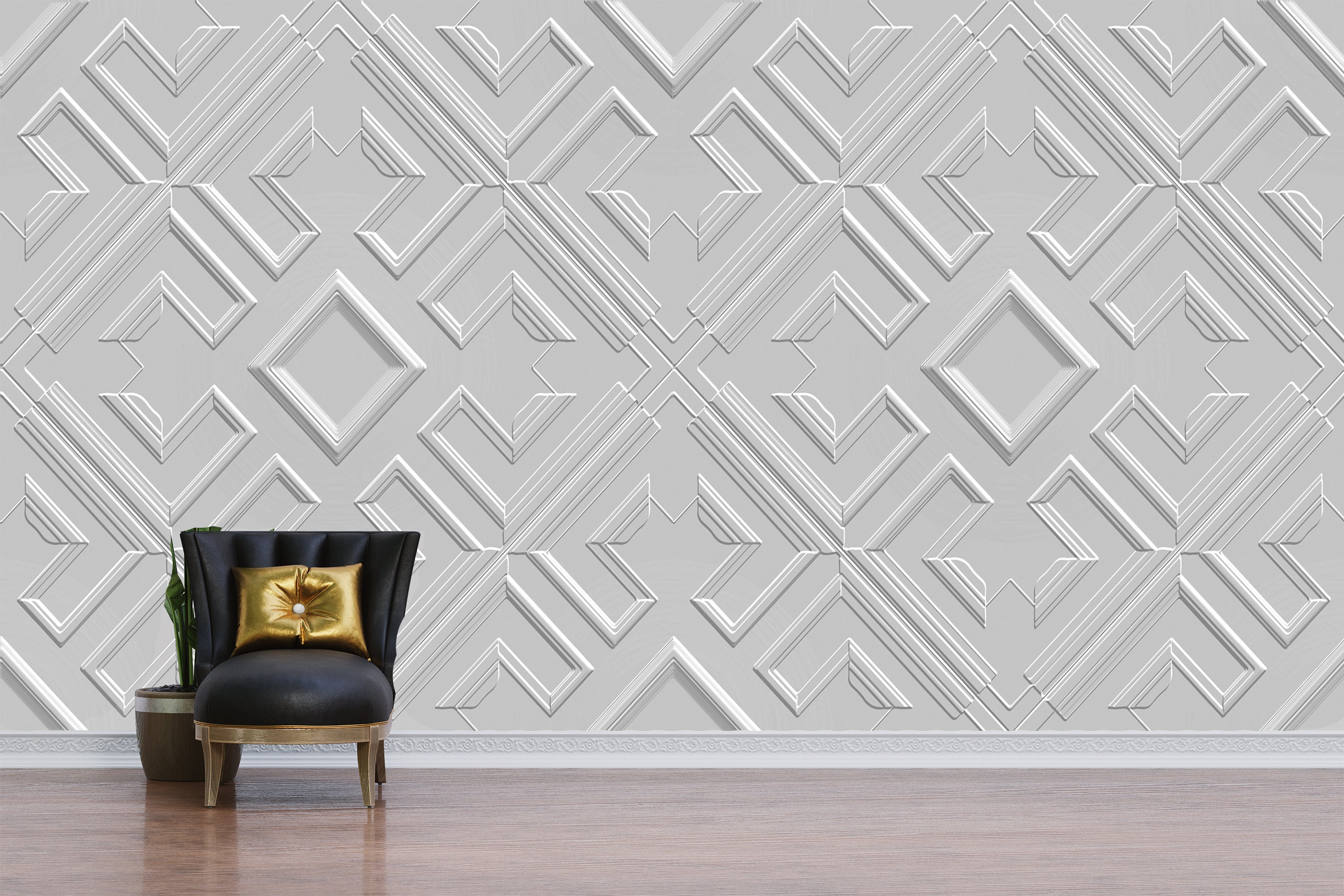 Elegant Geometric Emboss Wallpaper Embossing Texture Wallpaper Peel and ...