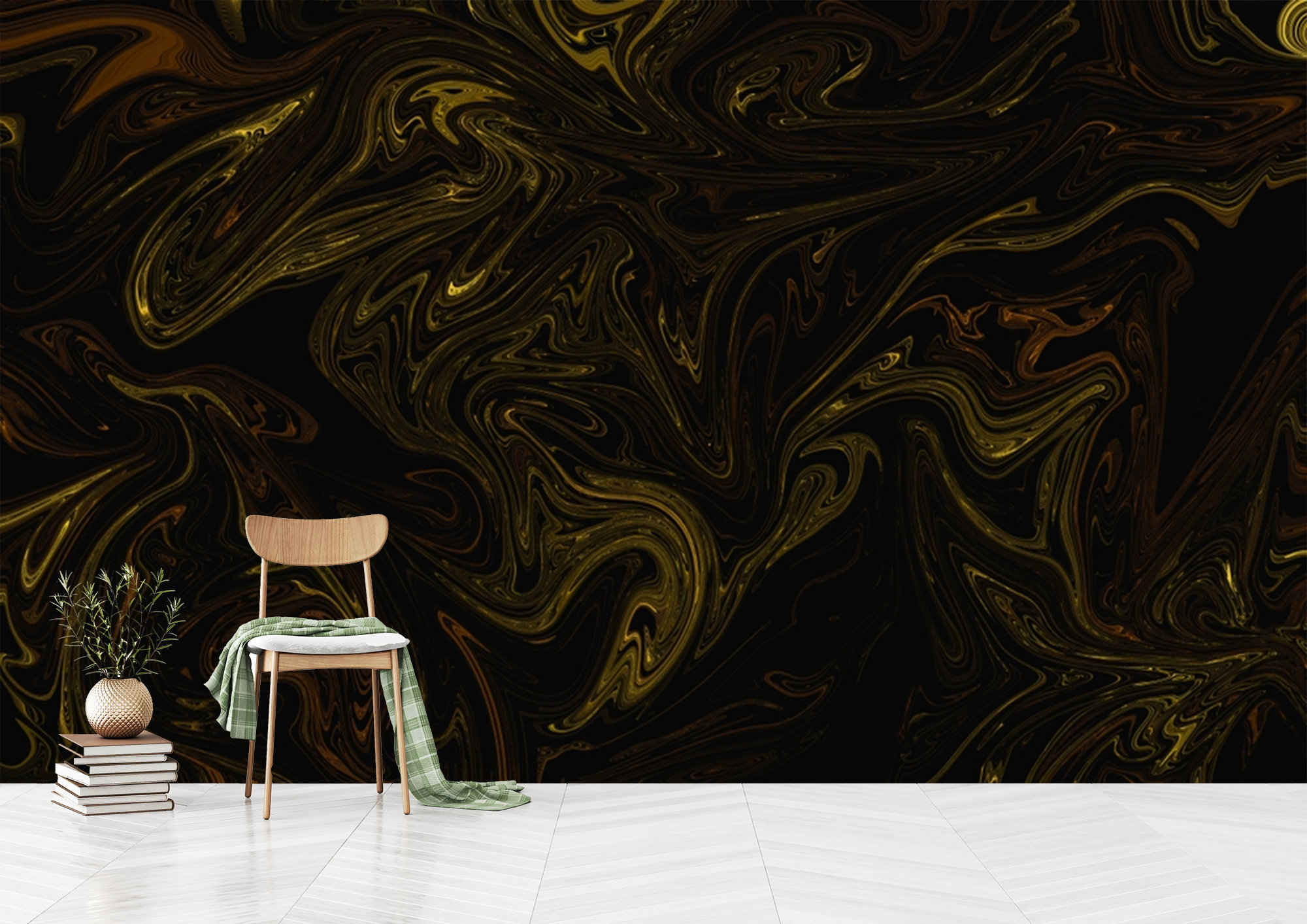 Black Gold Marble Wallpaper, Dark Marble Wall Mural Wallpaper / Peel ...