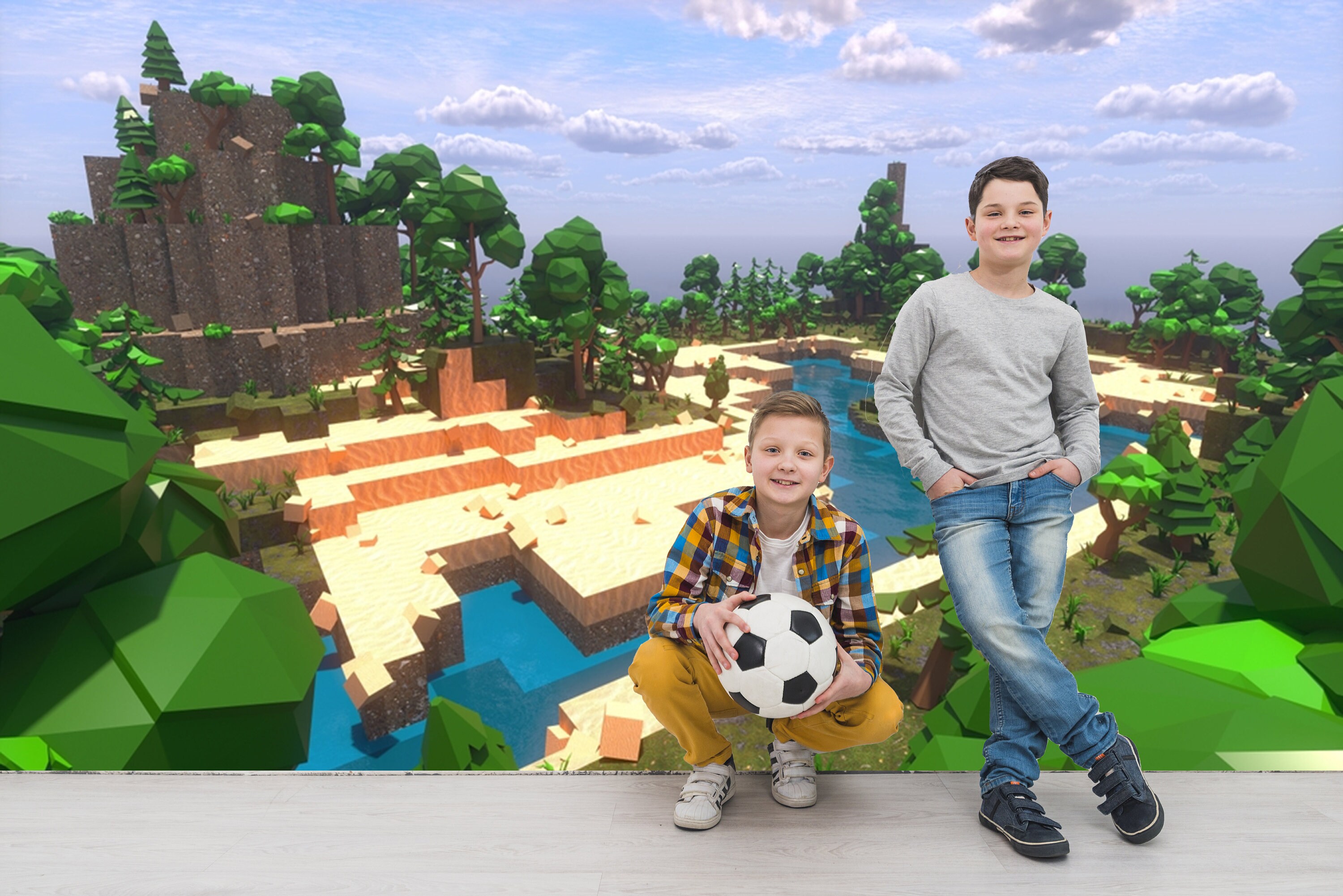 Minecraft Wallpaper for Kids Room Wallpaper / Peel and Stick / Nonwoven ...