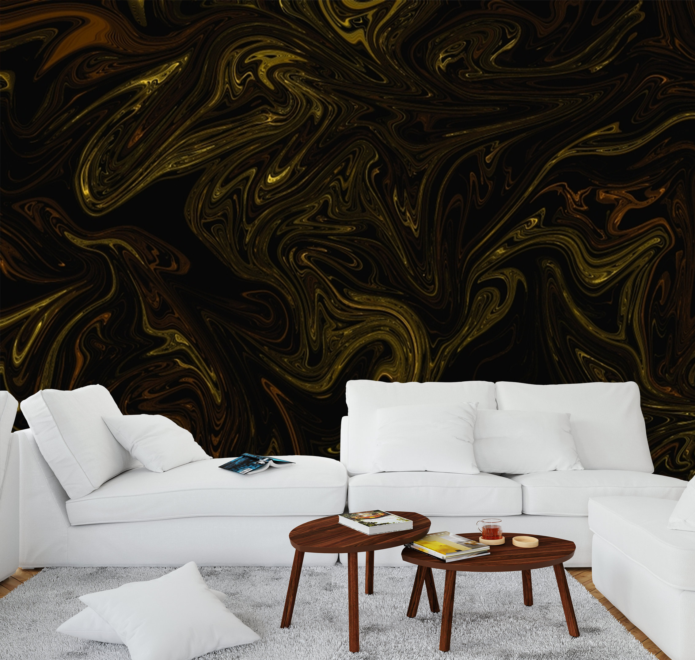 Black Gold Marble Wallpaper, Dark Marble Wall Mural Wallpaper / Peel ...