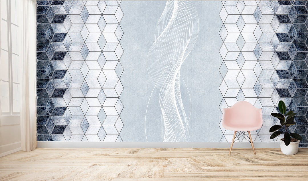 Hand Draw Geometric Art Carpet Pattern Design 3D Wallpaper - Etsy