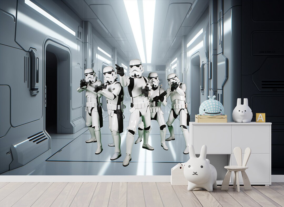 Star Wars Stormtrooper Wallpaper: Peel and Stick Kids Room Mural - Etsy