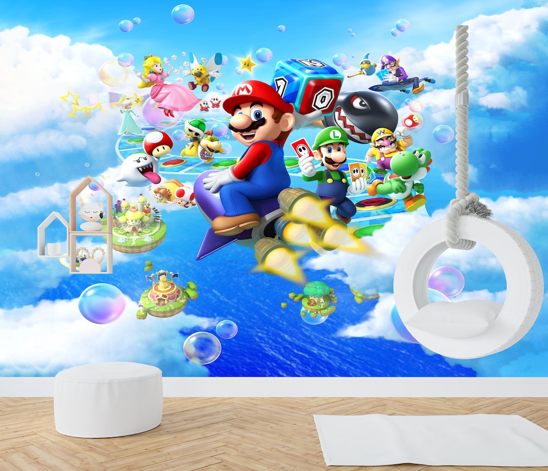 Süper Mario Party Bros Movie Wall Mural Peel and Stick Wallpaper ...