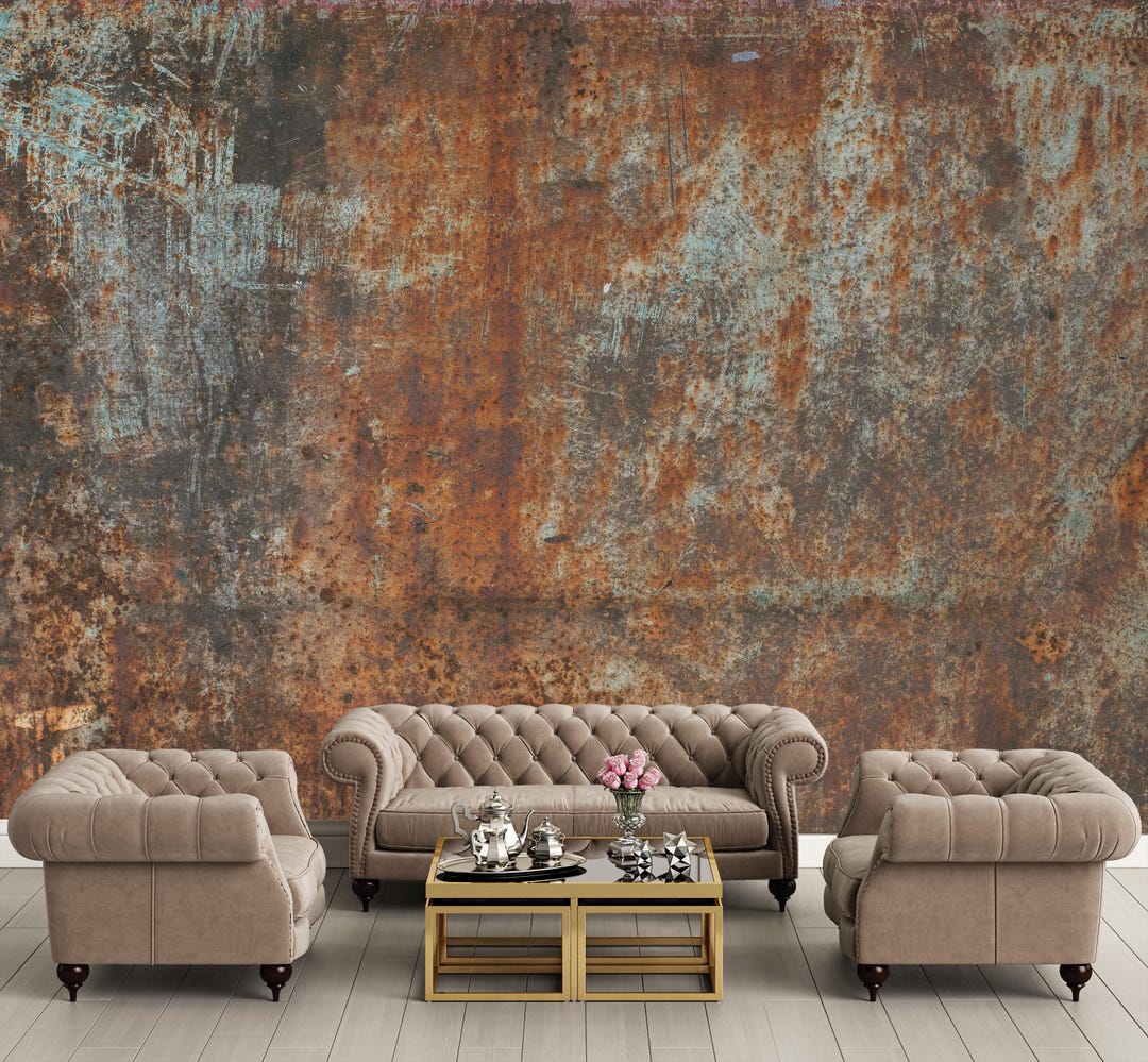 Rusty Metal Texture Wallpaper, Peel and Stick Nonwoven Wall Mural - Etsy