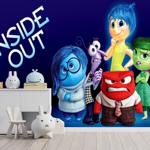 Inside Out Movie Wallpaper Kids Popular Characters Room Decorations ...