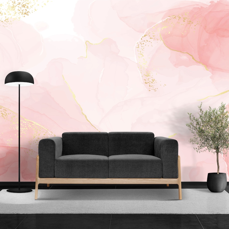 3d Wallpaper Golden Lines - Etsy