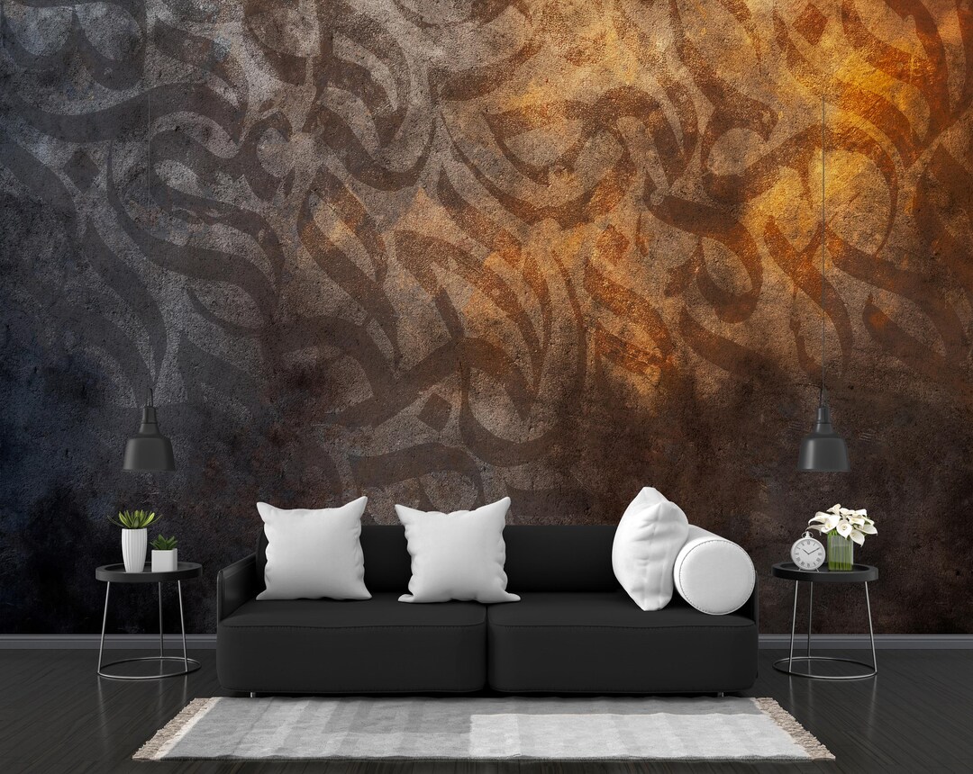 Old Rusty Arabic Words Concrete Wallpaper, Decoratice Wallpaper ...