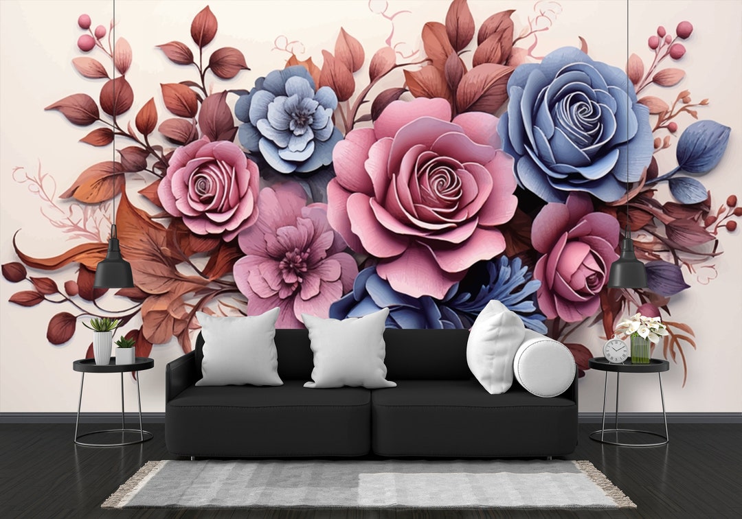 Embossed Flowers Removable Wallpaper Self Adhesive Wallpaper Extra ...