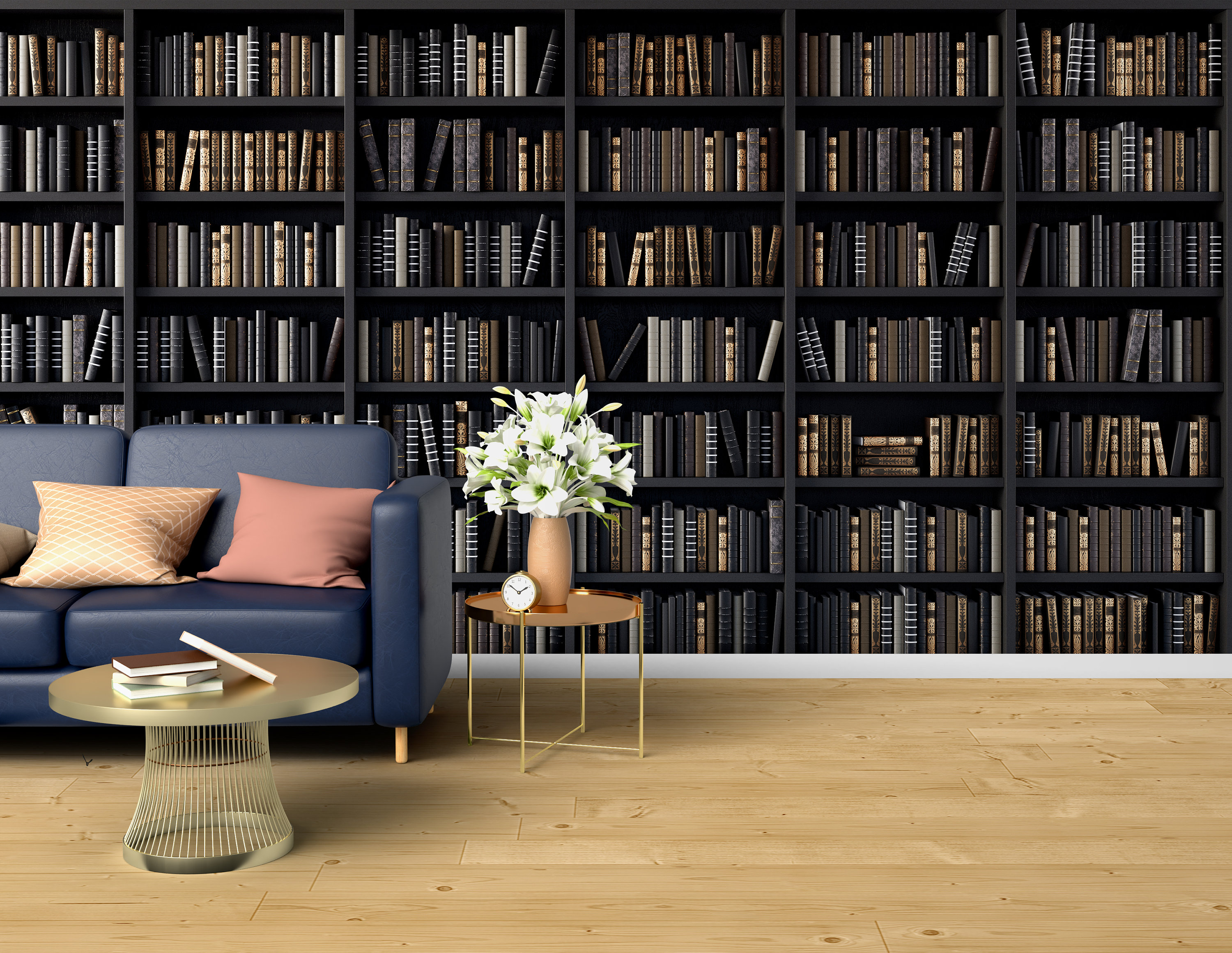 Bookshelf Wallpaper Bookcase Library Peel and Stick Texture Old Faux 3d ...