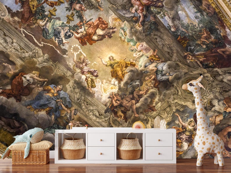 Sistine Chapel Wallpaper Peel and Stick Baroque Style Wall Decor ...