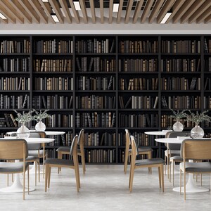 Bookshelf Wallpaper Bookcase Library Peel and Stick Texture Old Faux 3d ...