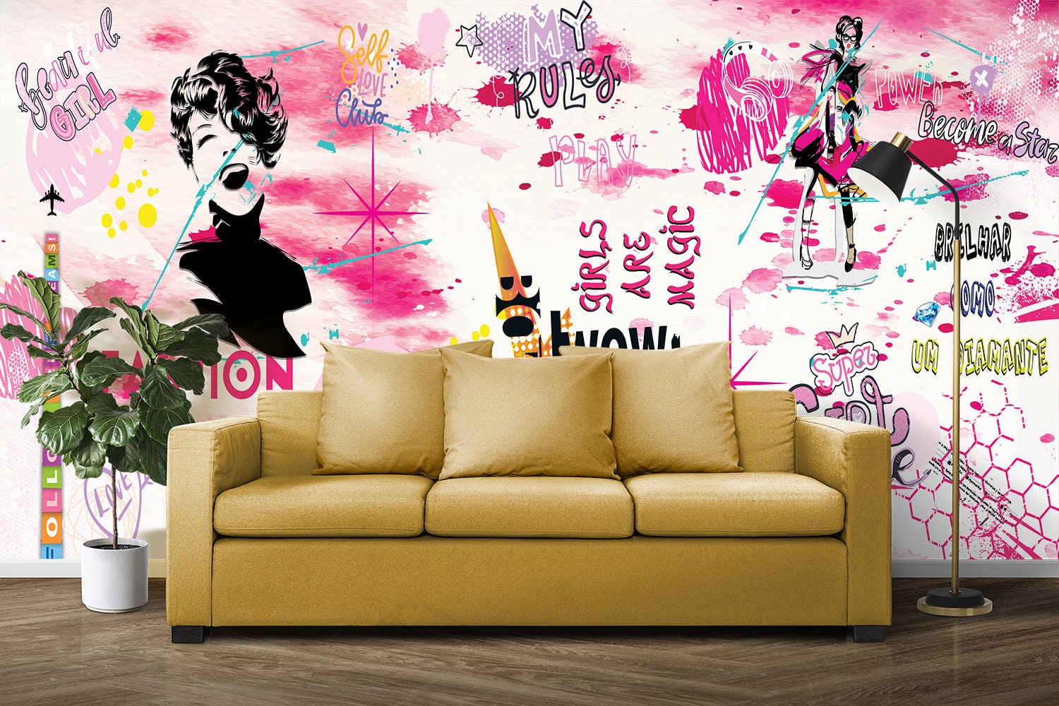 Women Fashion Graffiti Wallpaper Wall Mural Streat Art Graffiti & Urban ...