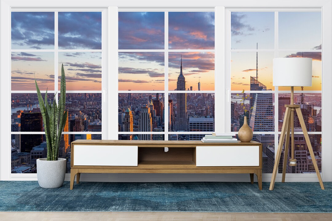 New York Wall Papers, Skyscrapers Wall Murals, Panoramic Window ...