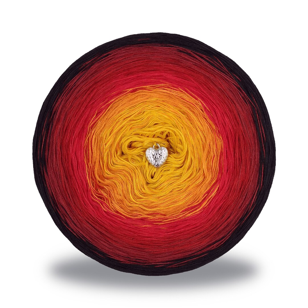 Gradient Ombre Yarn Cake - OMB118 Fiery Lady - 50/50 Cotton/acrylic, 3 ...