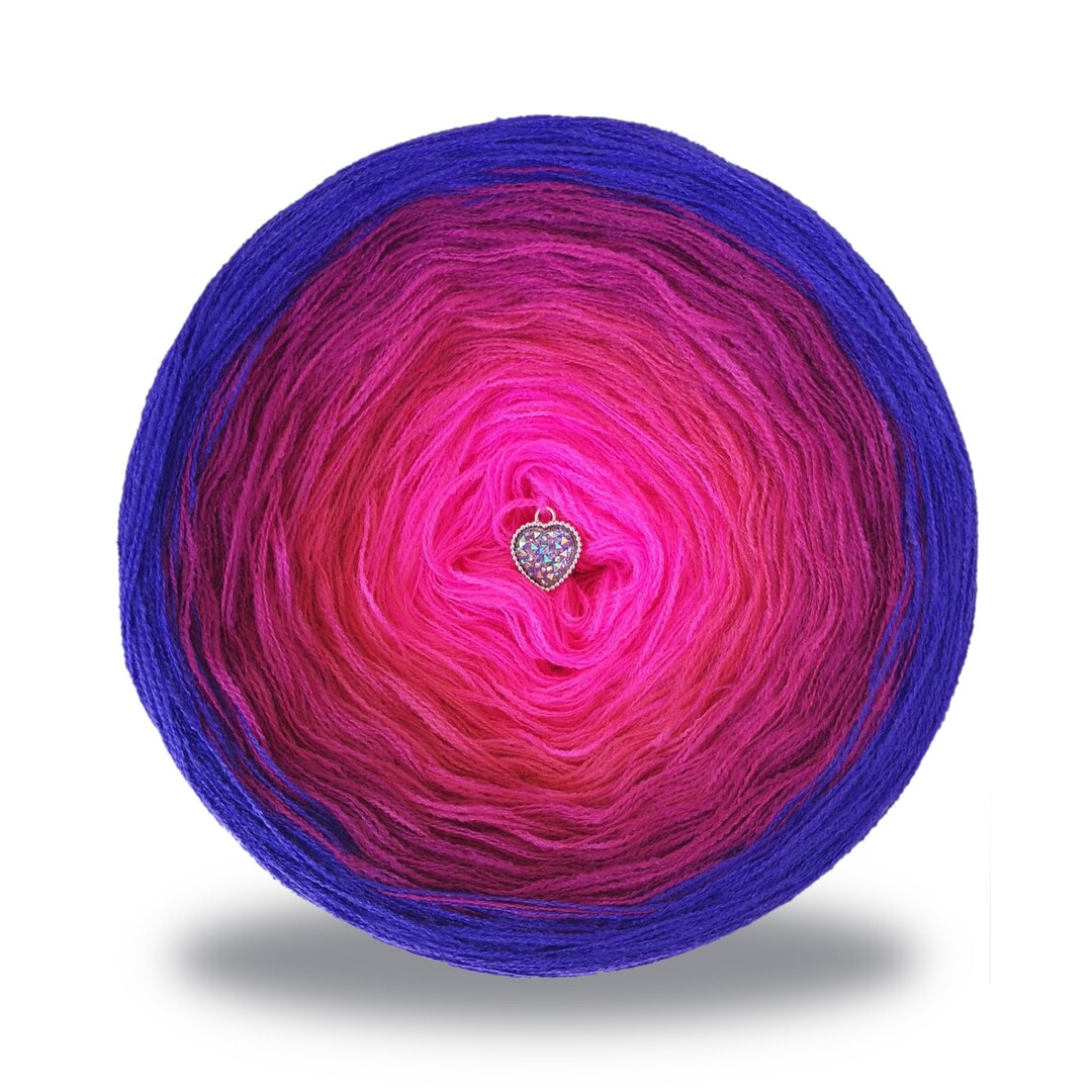 Gradient Ombre Yarn Cake - OMA28 Purple Madness - 100% Acrylic, 3ply ...