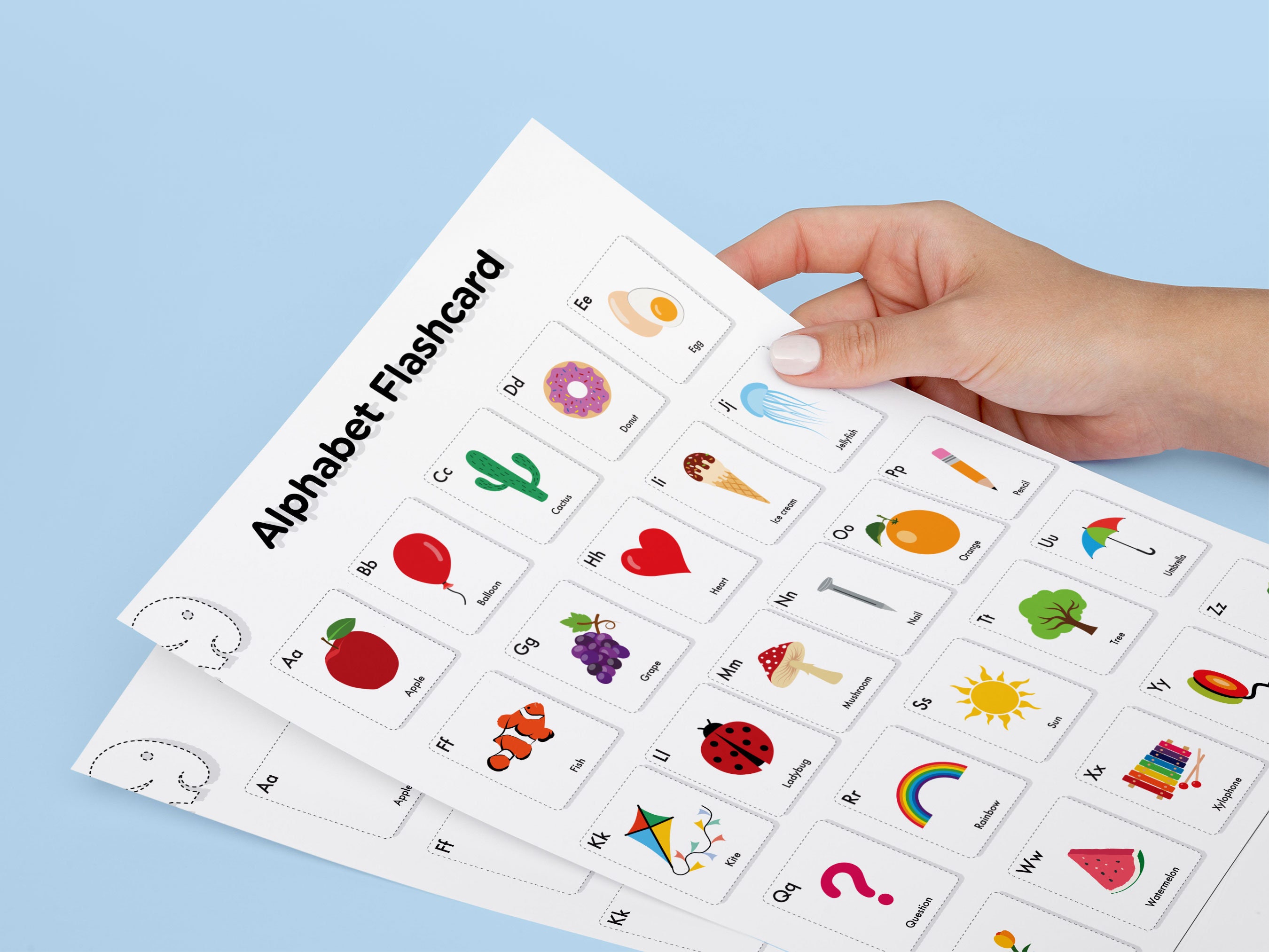 Montessori Material Print&play Alphabet Flash Cards Alphabet Poster ...