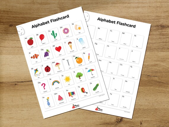 Montessori Material Print&play Alphabet Flash Cards Alphabet - Etsy