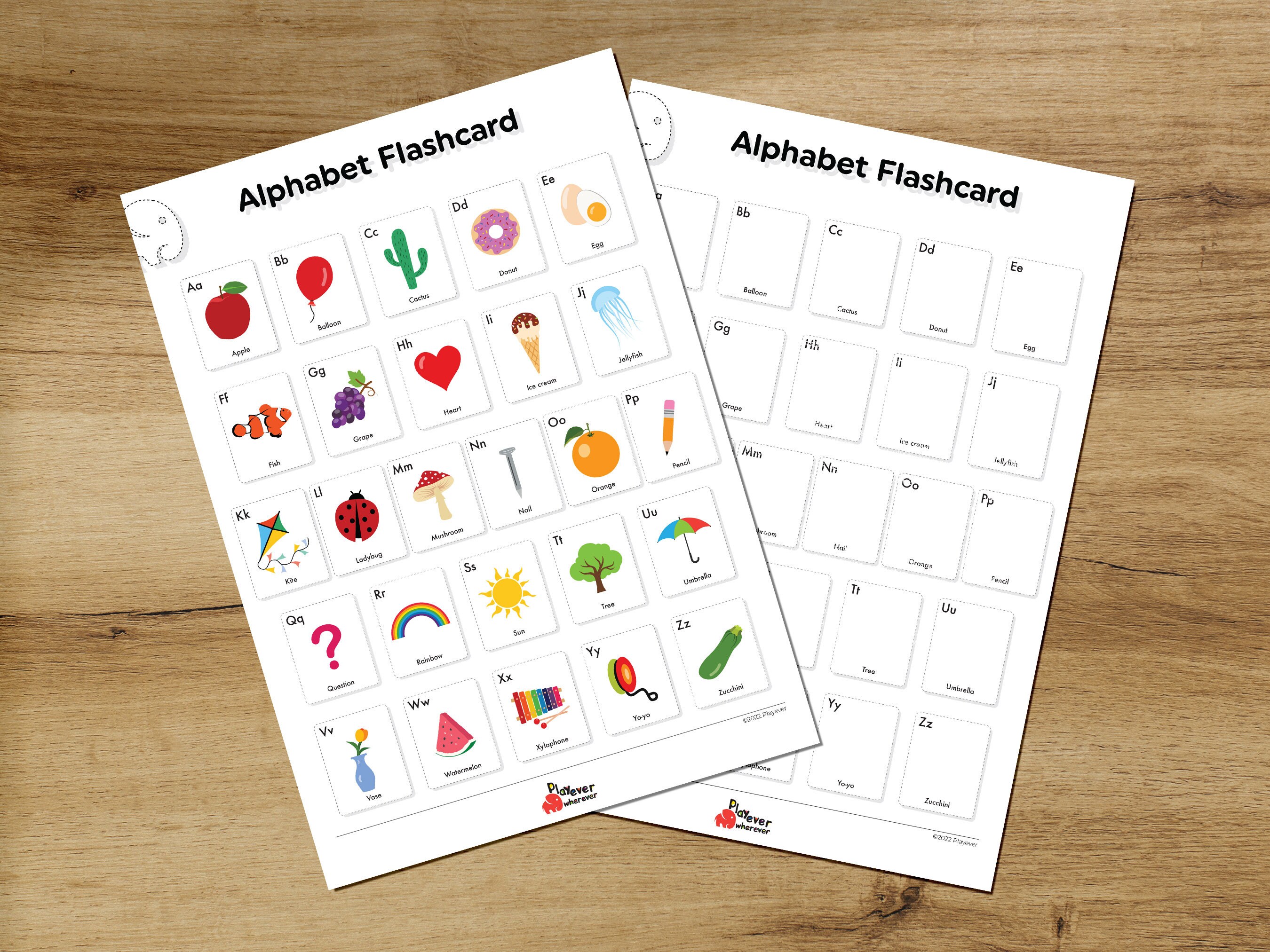 Montessori Material Print&play Alphabet Flash Cards Alphabet Poster ...