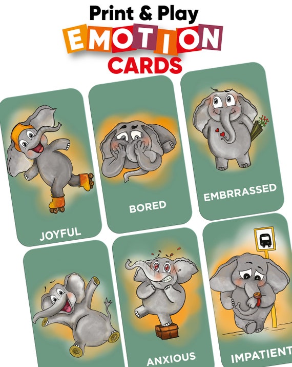 Print and Play Emotion Cards Express Feelings Card A Game - Etsy