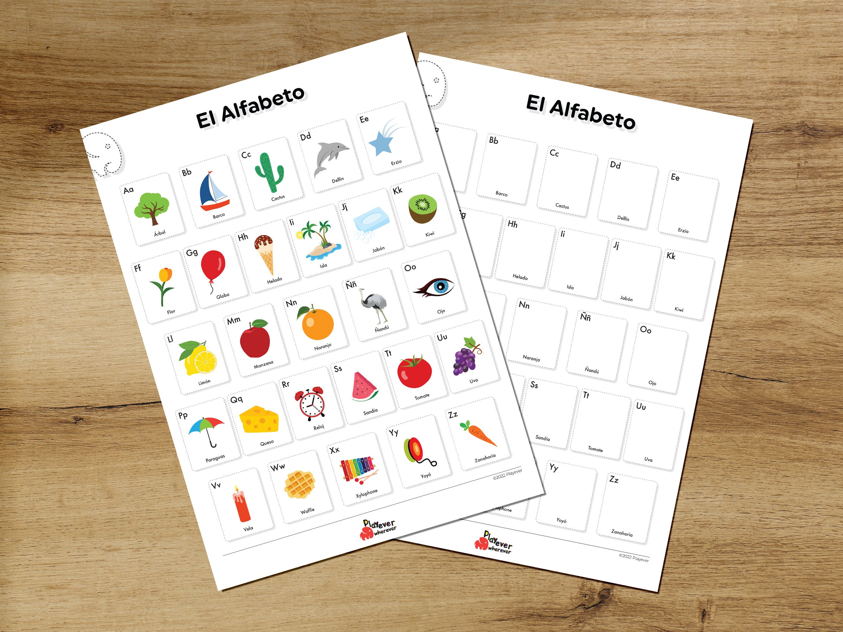 Montessori Material Print&play Spanish Alphabet Chart | Alphabet ...