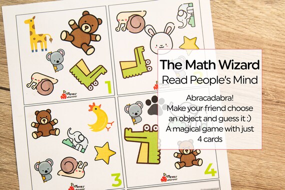 Math Wizard A Magical Card Game for Reading Mind Family | Etsy