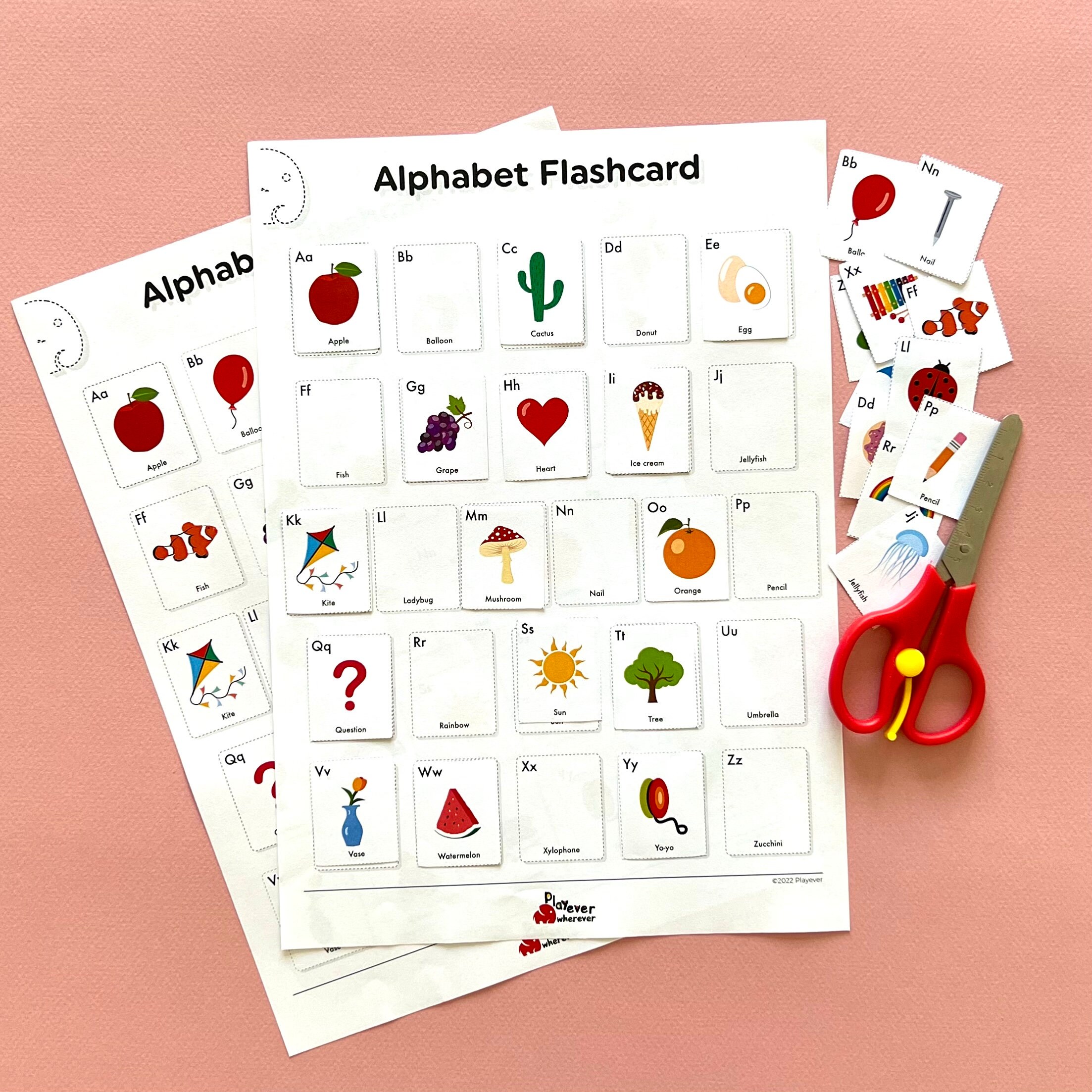 Montessori Material Print&play Alphabet Flash Cards | Alphabet Poster ...