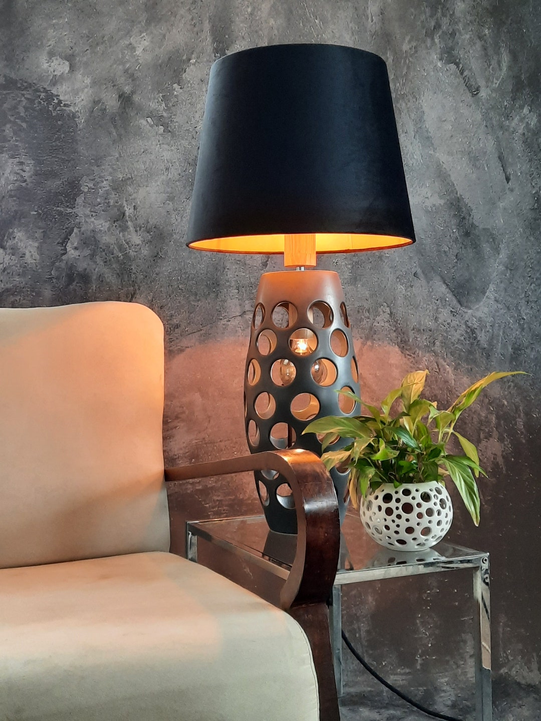 COMA Simple Lamp With Lampshade Color Anthracite Matte 3 in 1 Modern ...