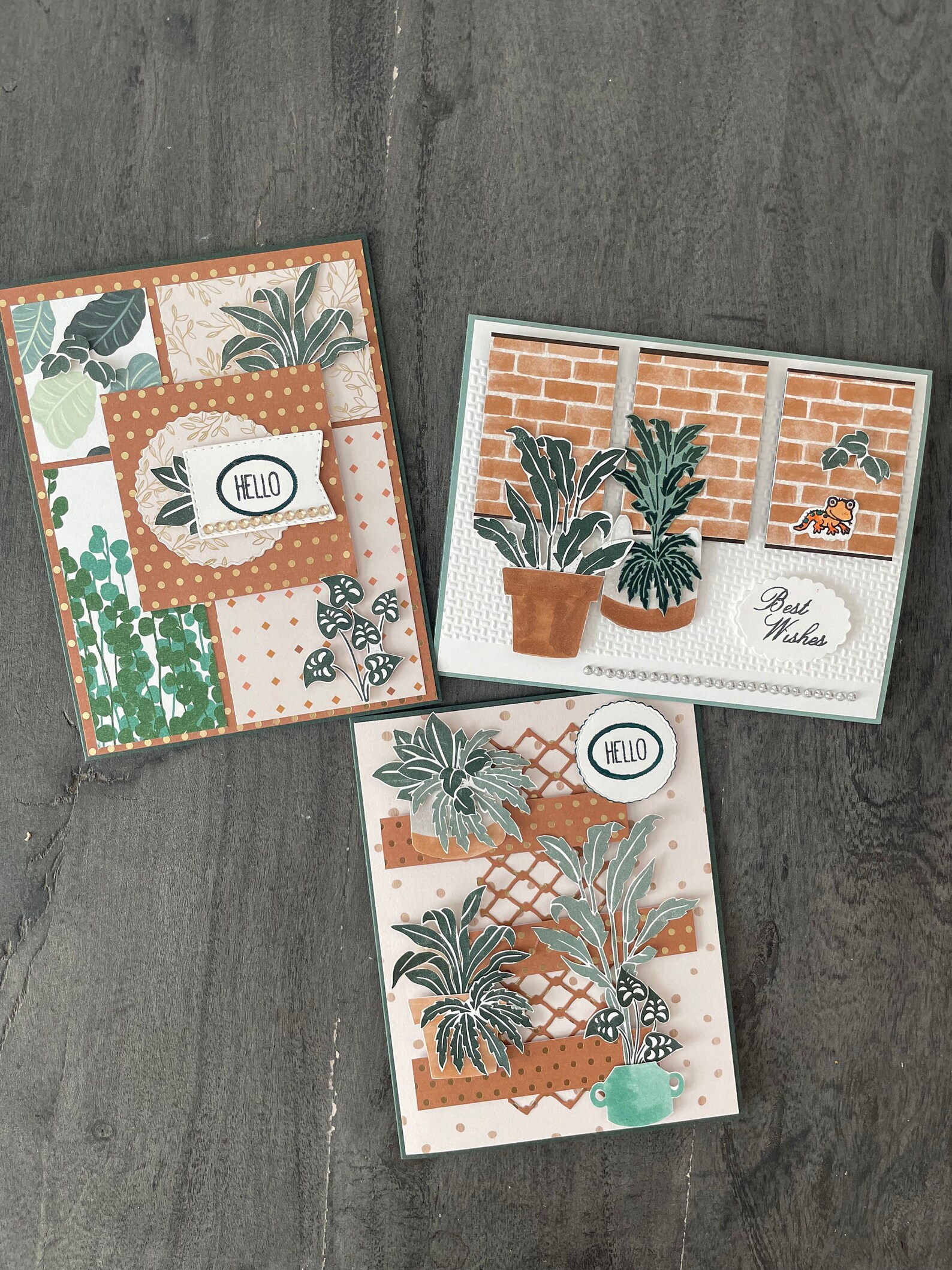 Hello, Best Wishes, Birthday Card Set of 3, Stampin up Cards, Handmade ...