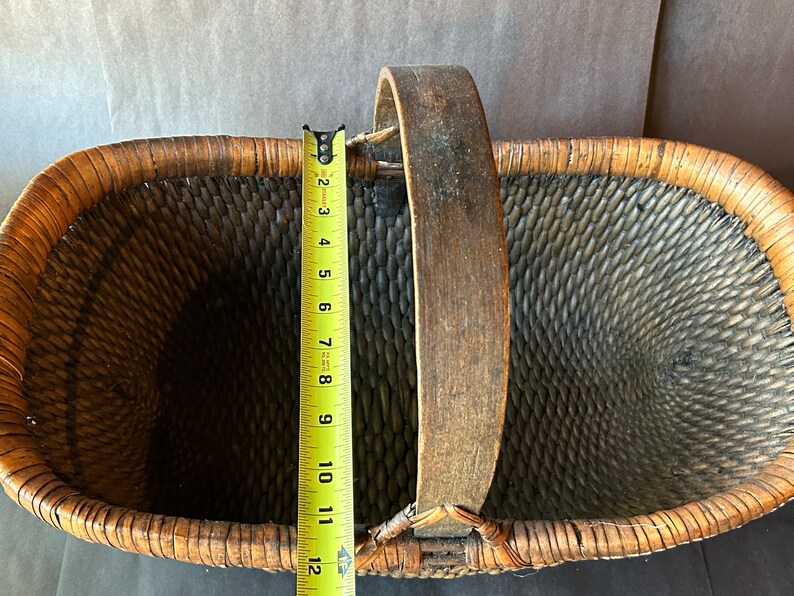 Vntg Chinese Reed Gathering Basket - Etsy