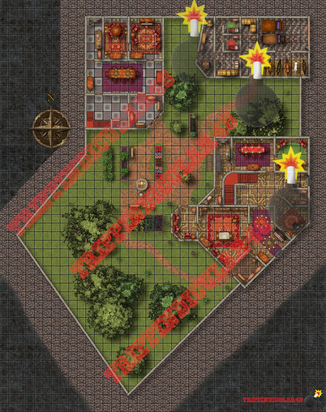 Cassalanter Villa Battle Maps | Waterdeep Dragon Heist - Etsy