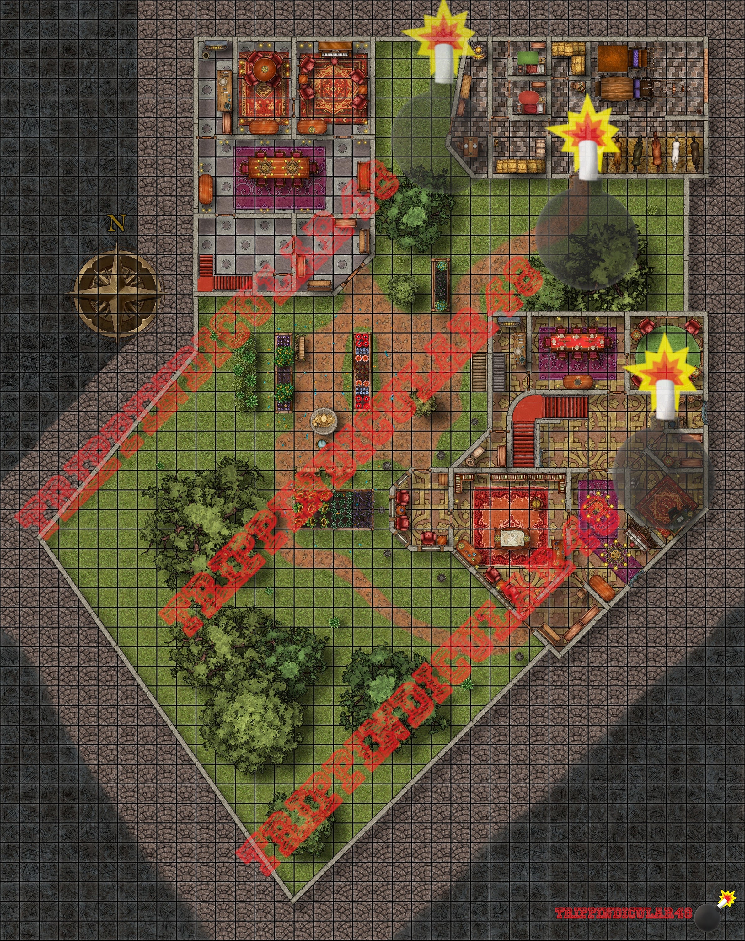 Cassalanter Villa Battle Maps | Waterdeep Dragon Heist - Etsy UK