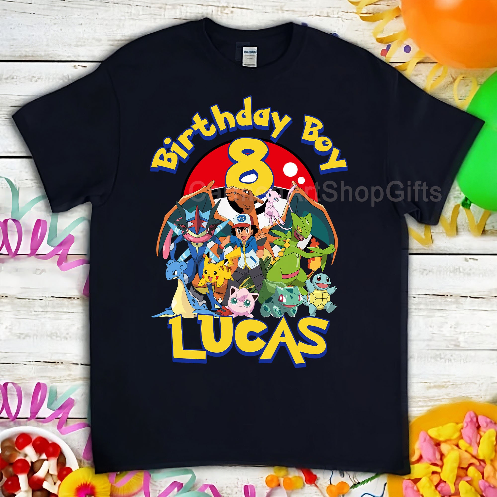 Customized Pokemon Birthday Shirt Personalized Birthday Boy - Etsy