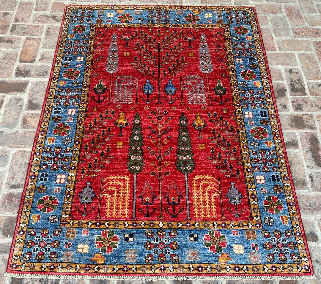 5x6 Tribal Picture Area Rug 154x203cm Turkmen Hand-knotted - Etsy